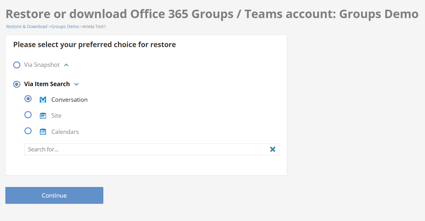 Searching, Restoring & Downloading Groups & Teams Backup Data – CLOUDALLY Searching, Restoring & Downloading Groups & Teams Backup Data – CLOUDALLY